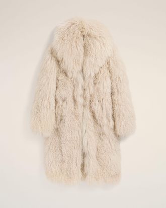 Ami Ami Paris - Langer Mantel aus wei&szlig;em Lammleder Wei&szlig; - Gr&ouml;&szlig;e: XS - f&uuml;r Damen