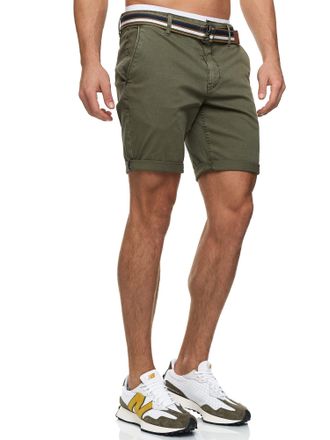 Indicode Herren INCunning Chino Shorts mit 4 Taschen aus 98% Baumwolle | Bermuda Sommershorts f&uuml;r M&auml;nner Army, XXL