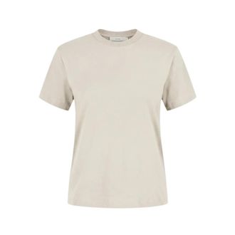 Vince T-shirt col rond en coton Pima - Femme - Tops - Beige - Taille: 38 FR