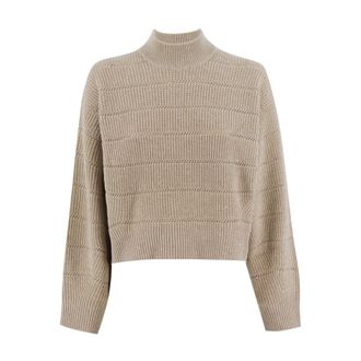 Brunello Cucinelli Glitzernder Wollpullover - - Knitwear - Damen - Beige - M