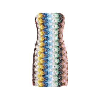 Missoni Femme, Robes, Multicolore, Taille: 38 FR Zig-Zag Strapless Tube Dress