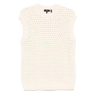 Theory Femme, Pulls, Beige, Taille: 38 FR Gilet sans manches Cb.roun