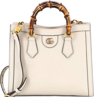 Gucci Diana NM Bamboo Handle Leather Small tote bag - Wei&szlig;