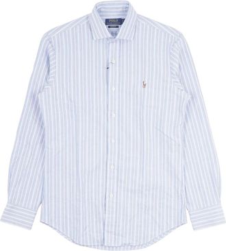 Polo Ralph Lauren Homme, Chemises, Bleu, Taille: L Custom Slim Fit Striped Oxford Shirt