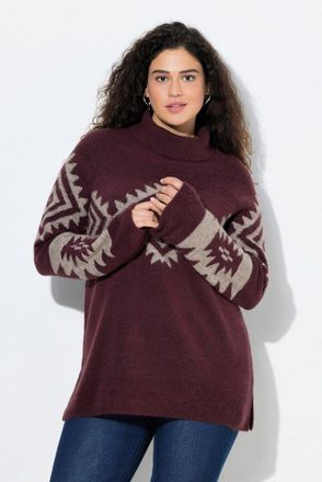 Ulla Popken Rollkragenpullover Pullover Strickmuster Rollkragen Raglan-Langarm