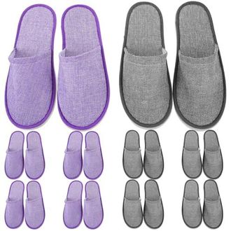BESTONZON 10 Paires Lot Pantoufles Jetables Antidérapantes Unisexes Confortables et Légères pour Invités Maison Hôtel Spa et Voyage Homme et Femme Faciles à Tra