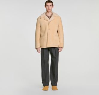 Sandro Veste en peau lain&eacute;e