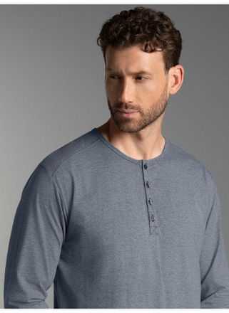 Trigema Longsleeve TRIGEMA Langarmshirt mit Knopfleiste (1-tlg)
