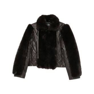 Rotate Kurze Kunstfelljacke - - Jackets - Damen - Braun - XS