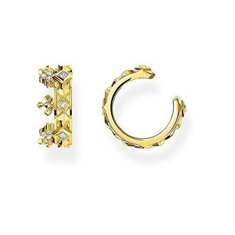 Thomas Sabo EC0016-414-14 Boucles doreilles pour femme en argent sterling 925 avec couronne, taille unique, Métal précieux, Zircone cubique