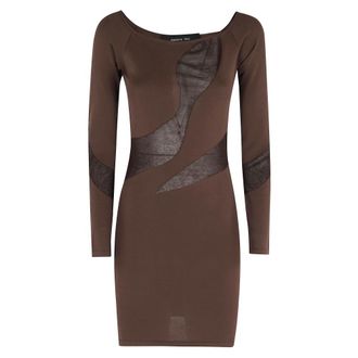 Federica Tosi Femme, Robes, Brun, Taille: 34 FR Mini Robe avec Inserts