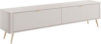 Vente-Unique Pascal Morabito - Meuble tv avec 2 portes en mdf - Beige et dor&eacute; - elonaria de