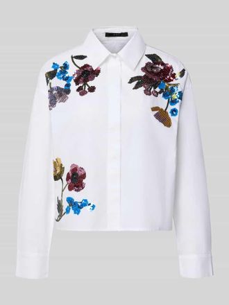 Oui Boxy Fit Bluse mit Pailletten