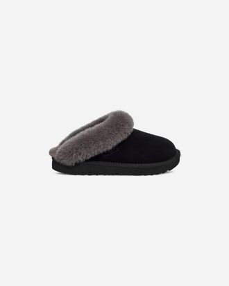 UGG Clette Hausschuh f&uuml;r Kinder in Black, Gr&ouml;&szlig;e Schaffell