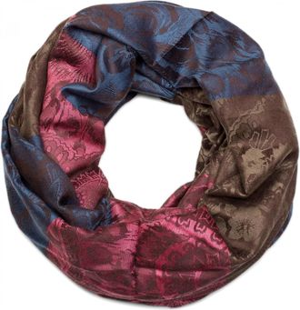 styleBREAKER Schlauchschal Loop mit Hibiskus Bl&uuml;ten und Paisley Muster