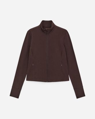 Arket Weiche Stretch-Jacke Mit Rei&szlig;verschluss -Braun