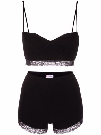 Red Valentino Set aus Bandeau-Top und Shorts - Schwarz