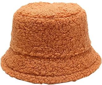 Generic Chapeaux dhiver pour femme - Chapeau de soleil chaud en velours doux - Chapeau de p&ecirc;cheur pour femme Panama - Chapeau cir&eacute;, Orange, M