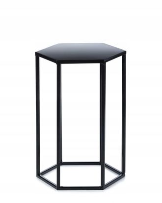 HowHomely Blumenst&auml;nder Metall 40 cm Hoch - Solider Blumenhocker in Sechseckiger Form - Schwarz Pflanzenst&auml;nder im Loft-Stil zur Dekoration Innenr&auml;umen