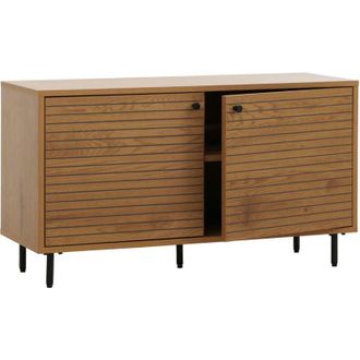 Hhg Commode 315, commode armoire, style scandinave métal bois mélamine mvg 53x94x35cm, naturel