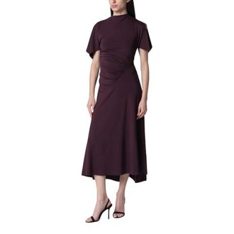 Victoria Beckham Robe &agrave; manches courtes - Femme - Robes - Brun - Taille: 36 FR