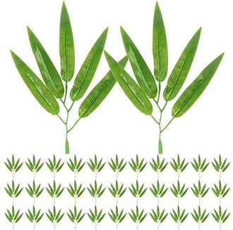 Hemobllo 60 Tiges De Feuilles De Bambou Artificielles R&eacute;alistes 16 X 13 Cm D&eacute;coration Polyvalente pour Mariage F&ecirc;te Et Int&eacute;rieur sans Entretien