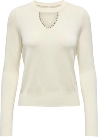 Only Only, Femme, Pulls, Beige, Taille: 40 FR Pull Tricot Col Rond Manches Longues
