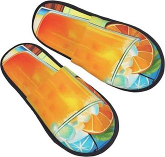 Generic Pantoufles En Coton Happy Hour Lavables Chaussons Maison Confortable Slippers Pour Hôtels Outdoor Unisex M