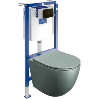 Villeroy & Boch Villeroy&boch - villeroy&boch wc Set mit Vorwandelement, Wand-WC und Sp&uuml;lknopf