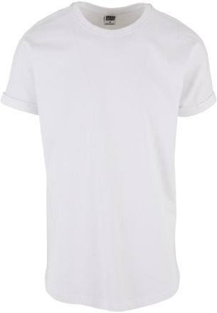 Urban Classics Herren T-Shirt Long Shaped Turnup Tee, lässiges T-Shirt für Männer, in langem Schnitt, erhältlich in vielen Farben, White, 4XL