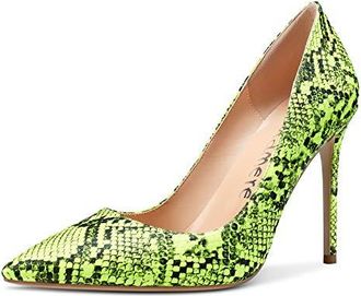 Castamere Escarpins Femme Mode Aiguille Talon 10CM High Heels Vert Serpent Mat Chaussures EU 43