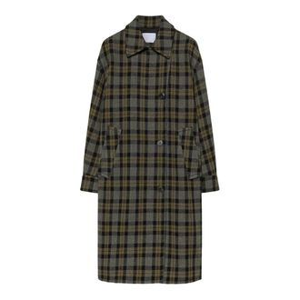 Pomandere Tartan Coat - - Coats - Damen - Gr&uuml;n - M
