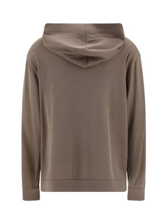 Brunello Cucinelli Embellished Cotton-Silk Hoodie - Brown