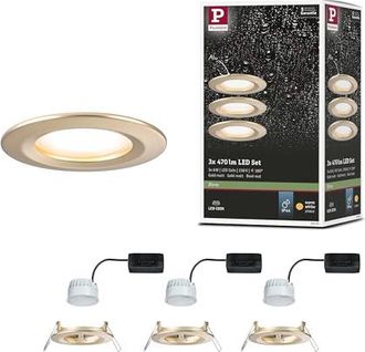 Paulmann 92405 LED Einbauleuchte Nova Coin IP44 rund 78mm Coin 3x6W 3x470lm 230V 2700K Gold matt