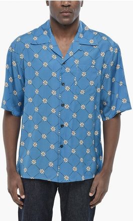 Marni Viscose Bowling Shirt with Floral Pattern size 44