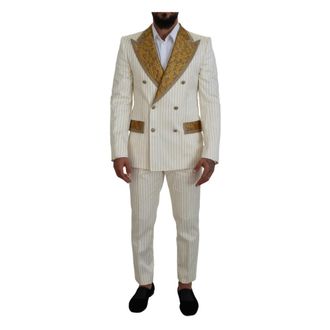 Dolce & Gabbana Eleganter Zweireiher in Off-White - - Suits - Herren - Wei&szlig; - M