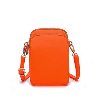 Generic Sac &agrave; bandouli&egrave;re pour t&eacute;l&eacute;phone portable, tissu Oxford imperm&eacute;able, mini sac &agrave; bandouli&egrave;re avec sangle r&eacute;glable, 17 x 11 x 5 cm, Orange, 28 X 12 X 9 