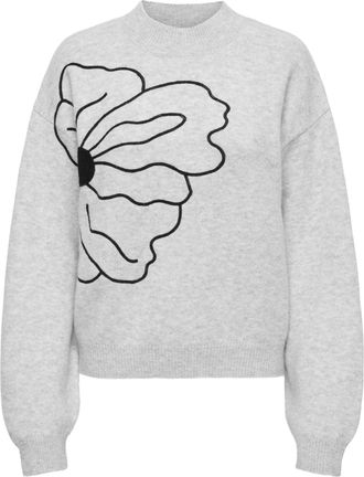 Only Onlloi Ls High Neck Flower Pull KNT Noos