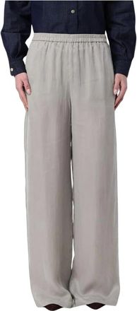 Emporio Armani Femme, Pantalons, Gris, Taille: 42 FR Pantalon large &agrave; taille &eacute;lastique