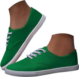 Generic Chaussures basses &agrave; enfiler pour femme - Baskets tendance en toile d&eacute;contract&eacute;es pour femme - Confortables - Respirantes - Semelle int&eacute;rieure rembourr