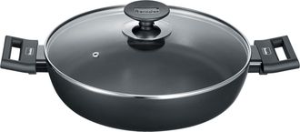 Berndes Servierpfanne 28cm - Alu Induktion - Pfanne mit hohem Rand & Soft-Touch Griffen, Induktionspfanne antihaft-beschichtet, induktionsgeeignet, zum Braten