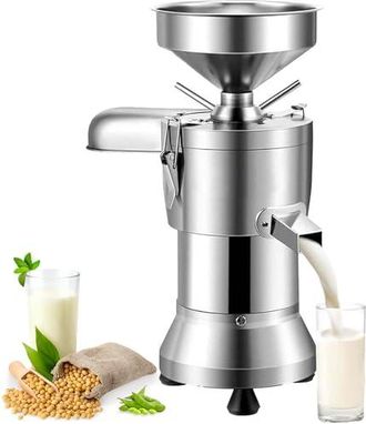 Generic Machine &agrave; Lait de Soja Commerciale 1100W, Haute Capacit&eacute; 25kg/H, Broyeur Humide en Acier Inoxydable avec Filtre 100-Mesh et S&eacute;paration Automatique de 