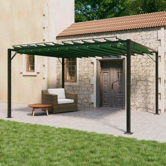 vidaXL vidaXL Gazebo avec toiture louv&eacute;e Vert 3 x 4 x 2,14 m