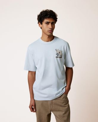 Faguo T-shirt large imprim&eacute; bleu