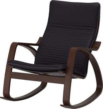 IKEA PO&Auml;NG Schaukelstuhl, Braun/Knisa Schwarz