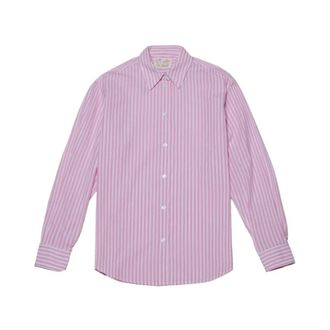 MC2 Saint Barth Femme, Blouses et Chemises, Rose, Taille: 40 FR Meredith Chemise Ray&eacute;e en Coton &agrave; Manches Longues avec Logo au Dos