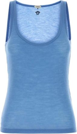 Versace Femme, Tops, Bleu, Taille: 36 FR Wool Tank Top