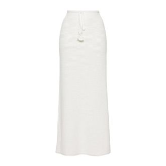 Self Portrait Pailletten Maxi Rock Elfenbein Wei&szlig; - - Skirts - Damen - Wei&szlig; - M