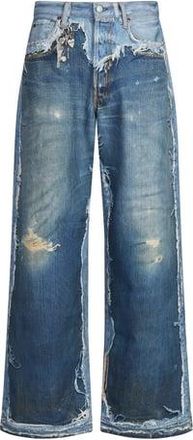 Acne Studios Jean ample imprim&eacute; d&eacute;chir&eacute; en coton