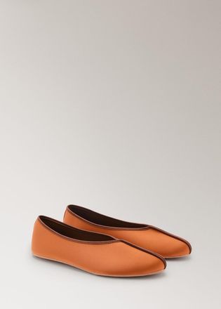 Mango Ballerines en satin passepoil contrast&eacute; orange - Femme - 36 - MANGO